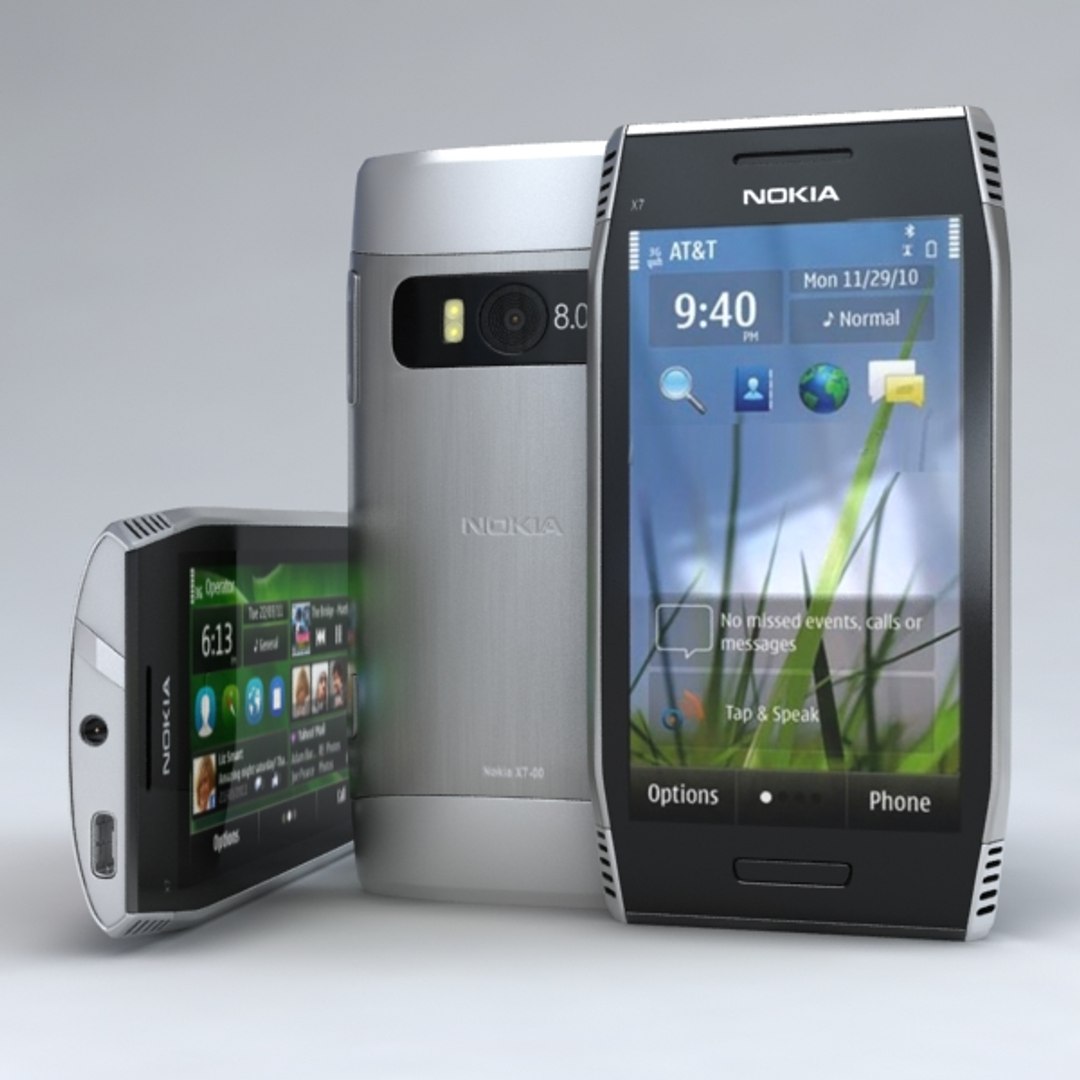 max nokia x7-00 silver steel