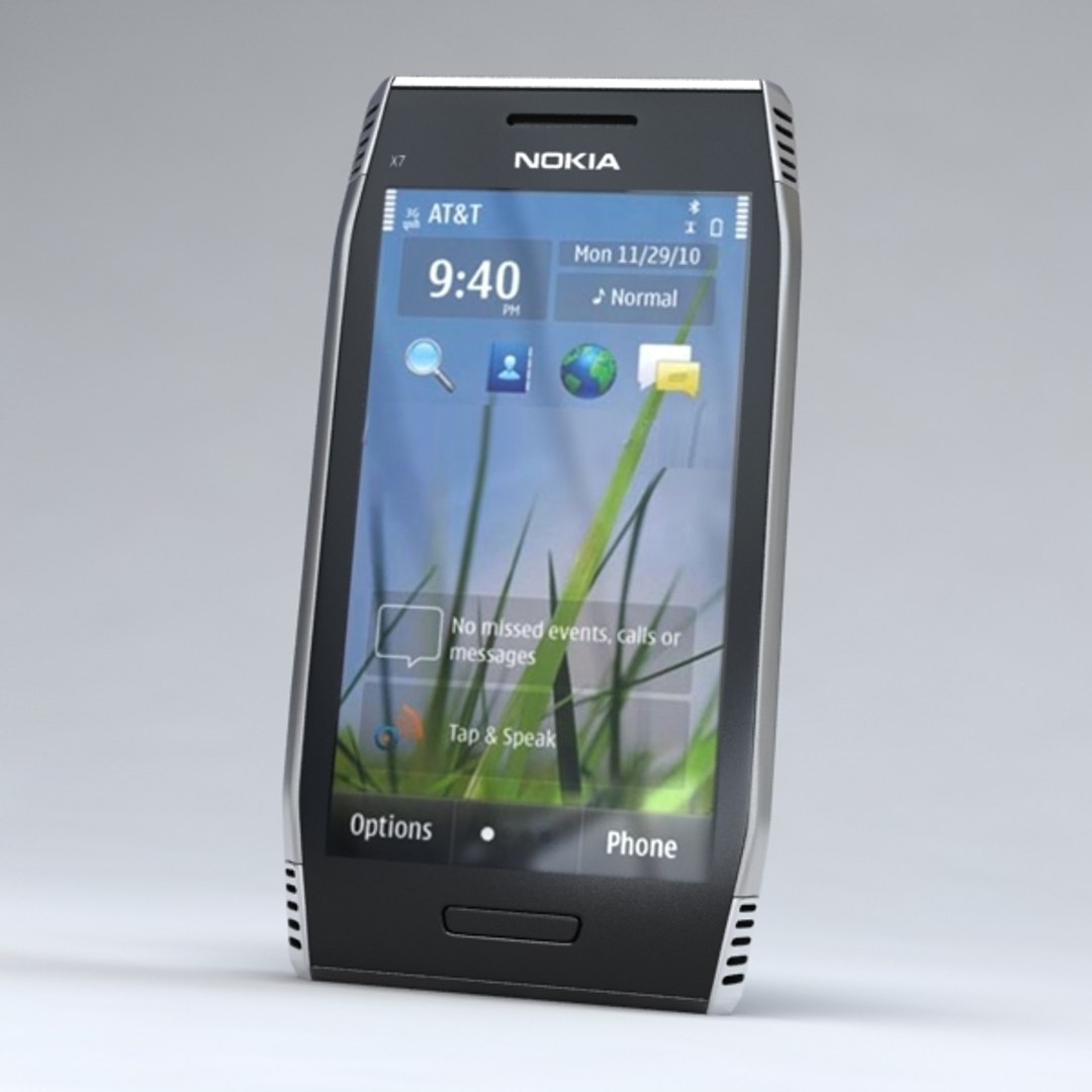 max nokia x7-00 silver steel