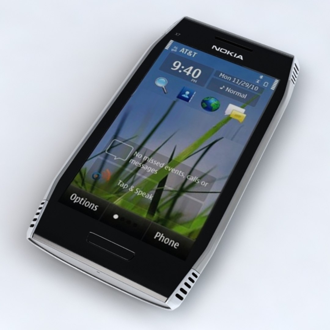 max nokia x7-00 silver steel