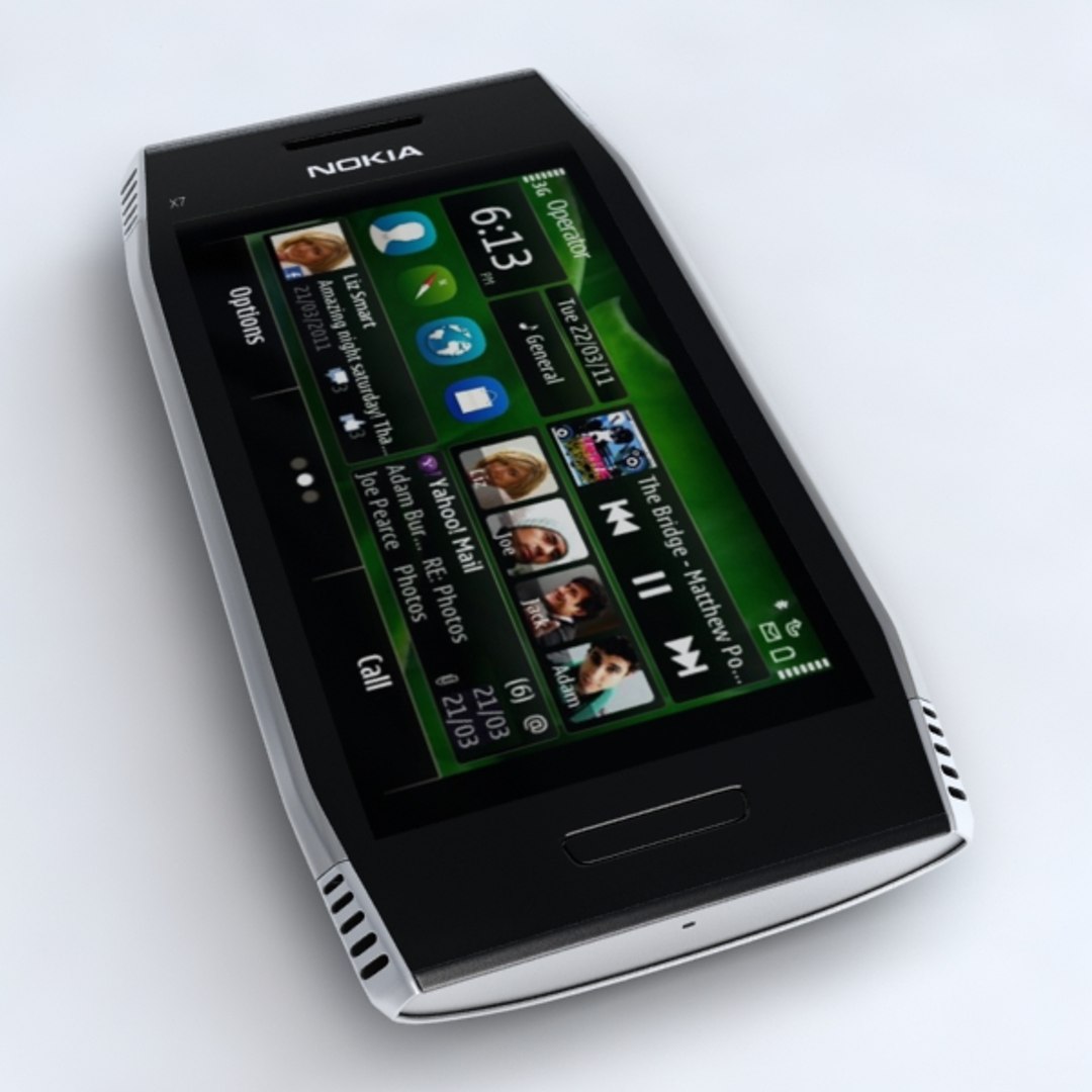 max nokia x7-00 silver steel