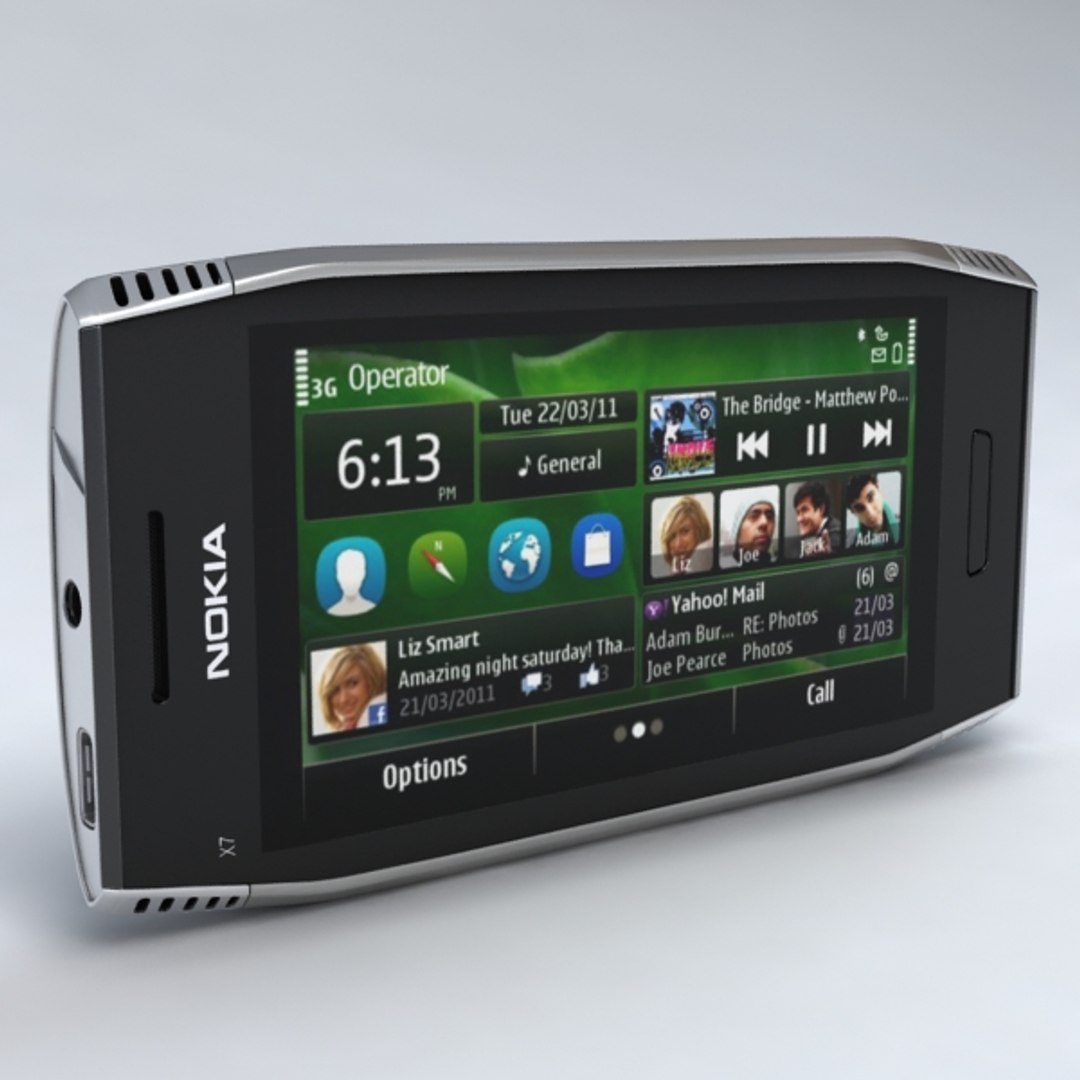 max nokia x7-00 silver steel