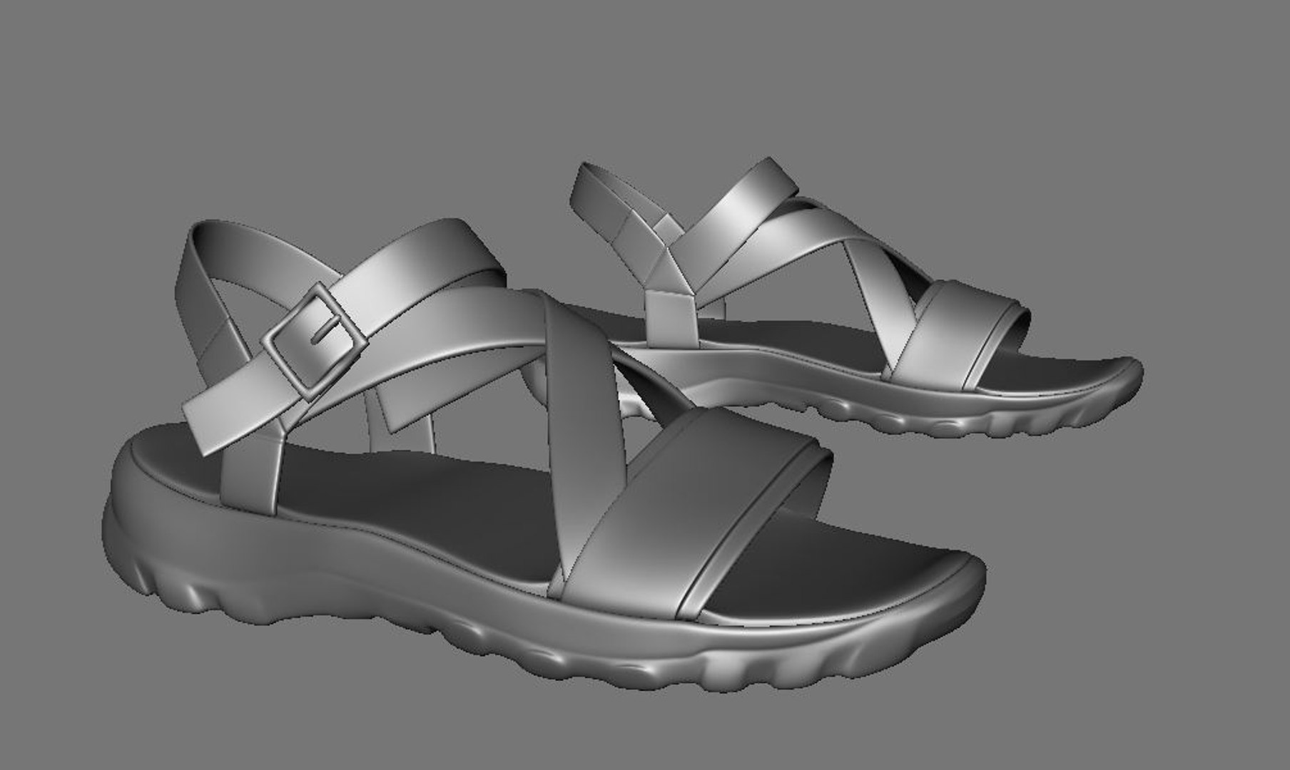3D Model Sandal Casual Realistic Shoes - TurboSquid 1286980