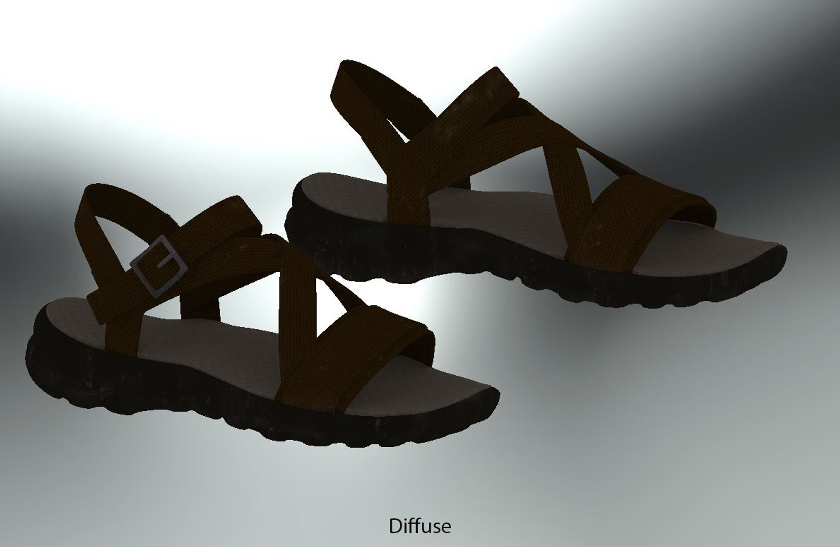 3D Model Sandal Casual Realistic Shoes - TurboSquid 1286980
