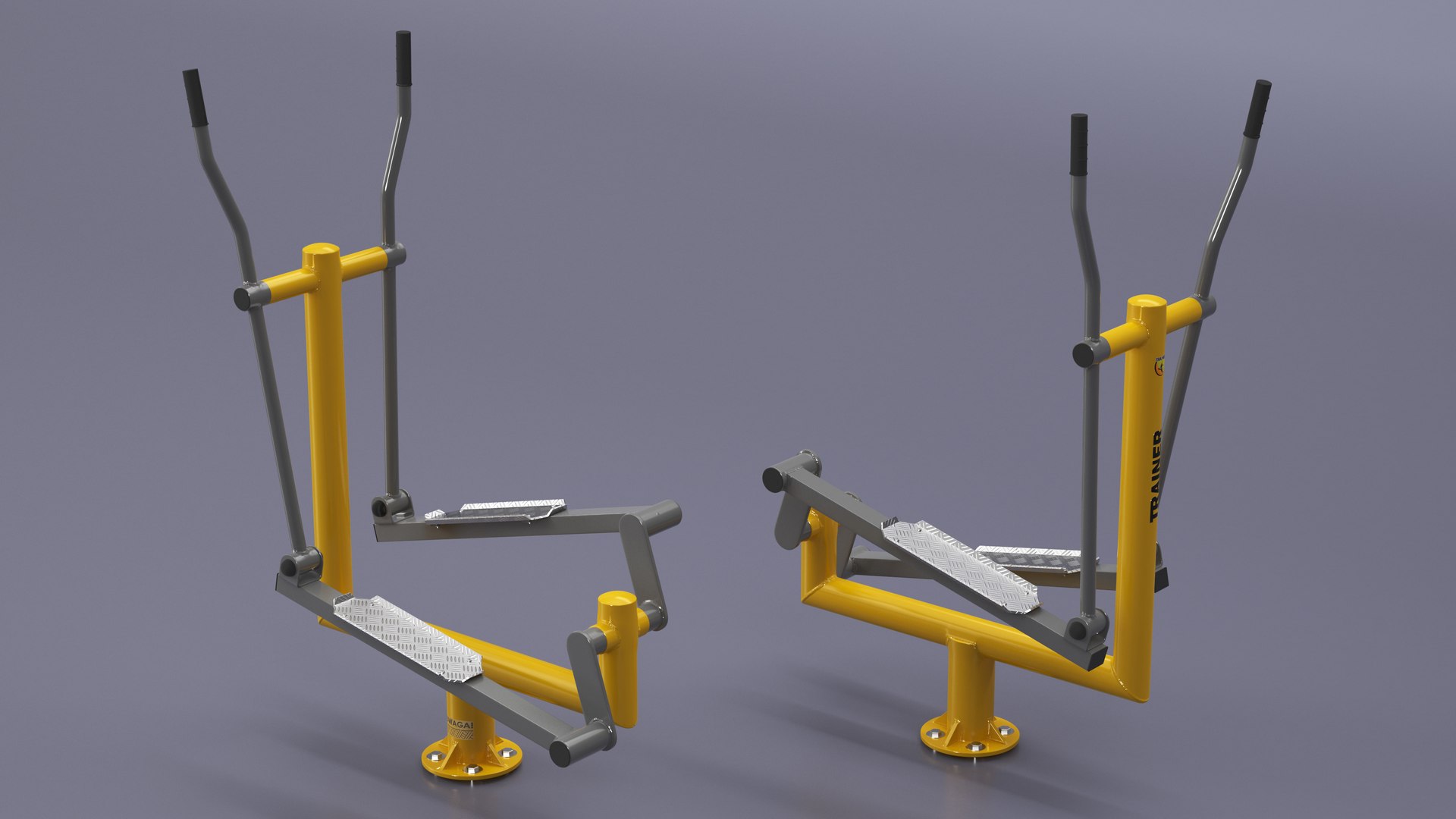 3D Elliptical Outdoor Cross Trainer Yellow - TurboSquid 2046633