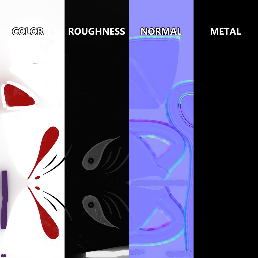 3D Japanese Kitsune mask model - TurboSquid 1737503