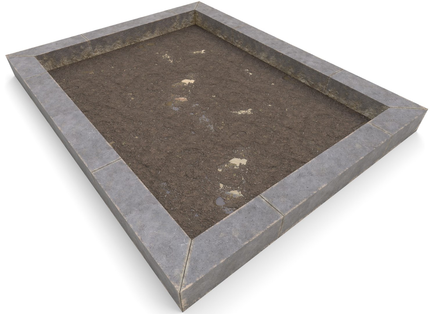 Square Garden Curb Model - TurboSquid 1233856