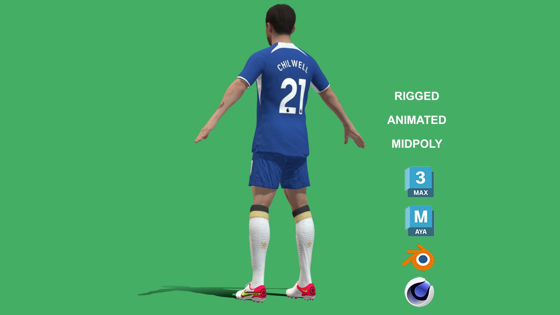 3D Rigged Ben Chilwell Chelsea 2024 model - TurboSquid 2142081