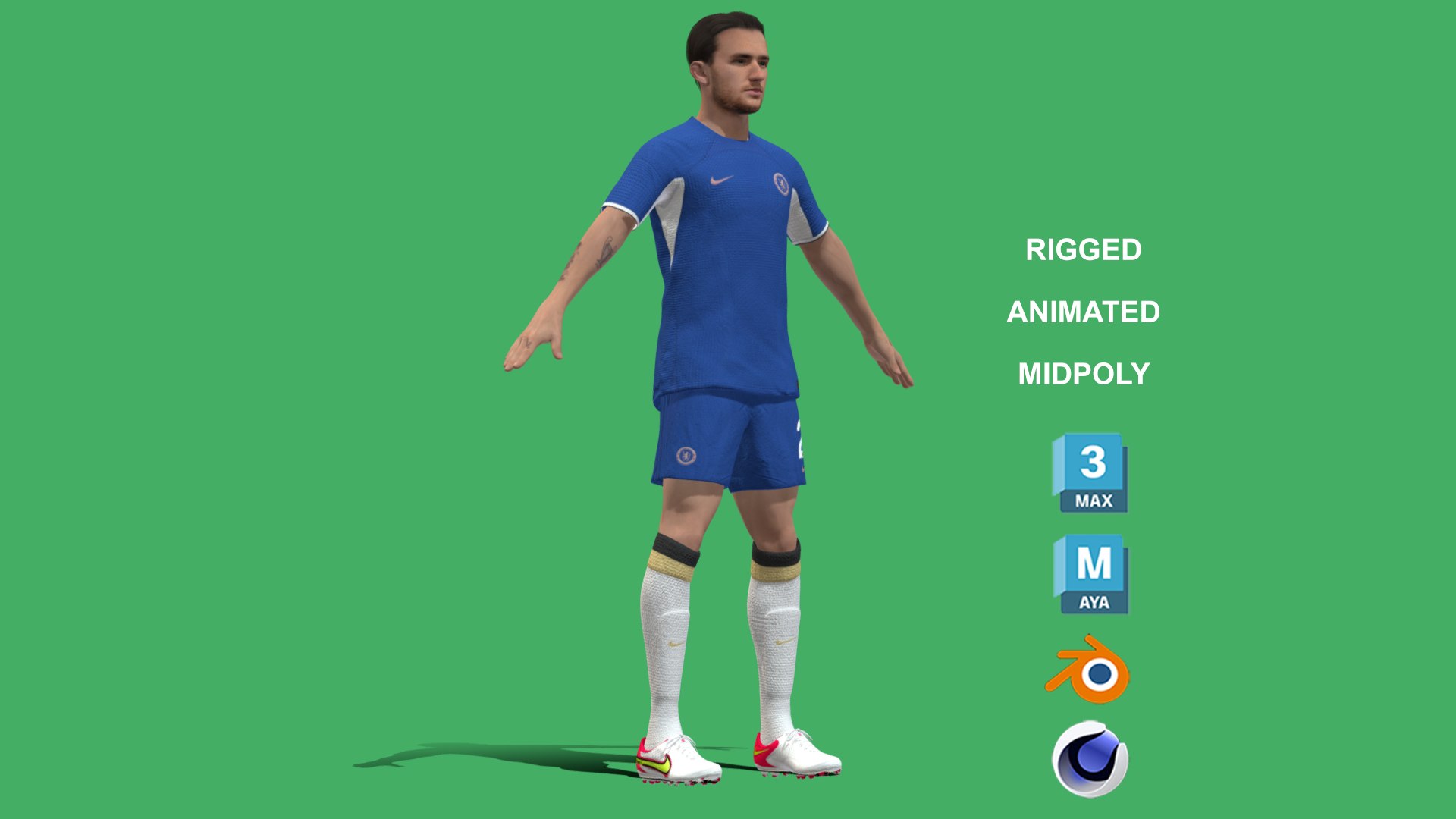 3D Rigged Ben Chilwell Chelsea 2024 model - TurboSquid 2142081
