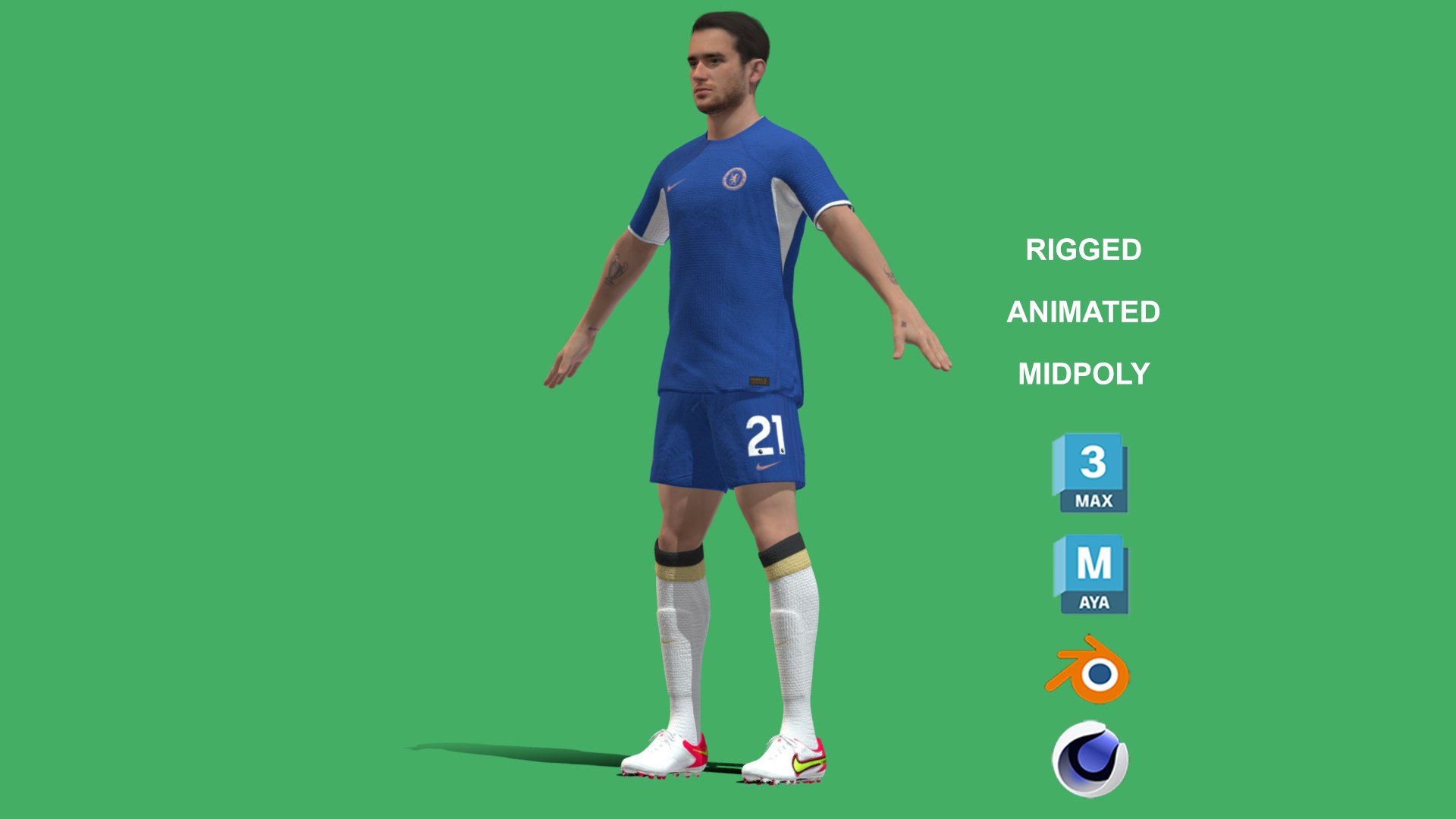 3D Rigged Ben Chilwell Chelsea 2024 model - TurboSquid 2142081