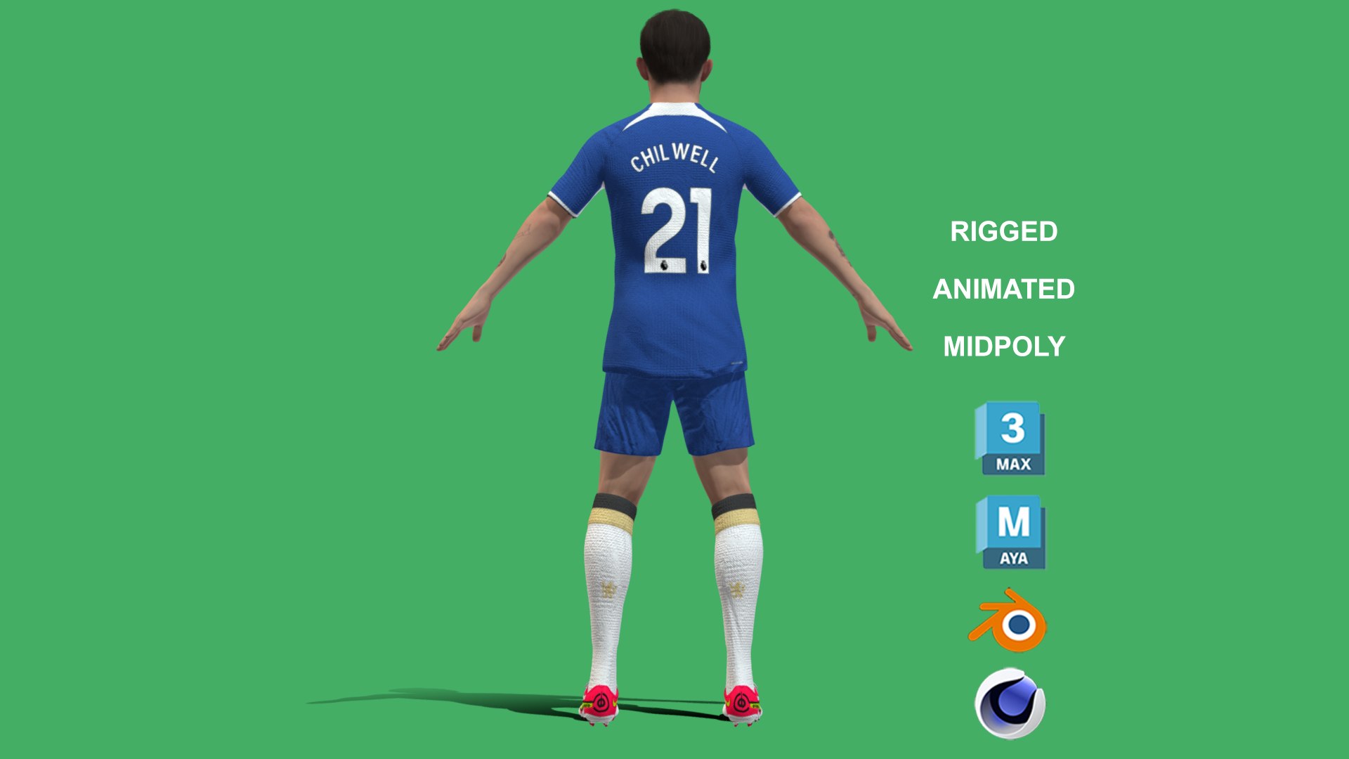3D Rigged Ben Chilwell Chelsea 2024 model - TurboSquid 2142081