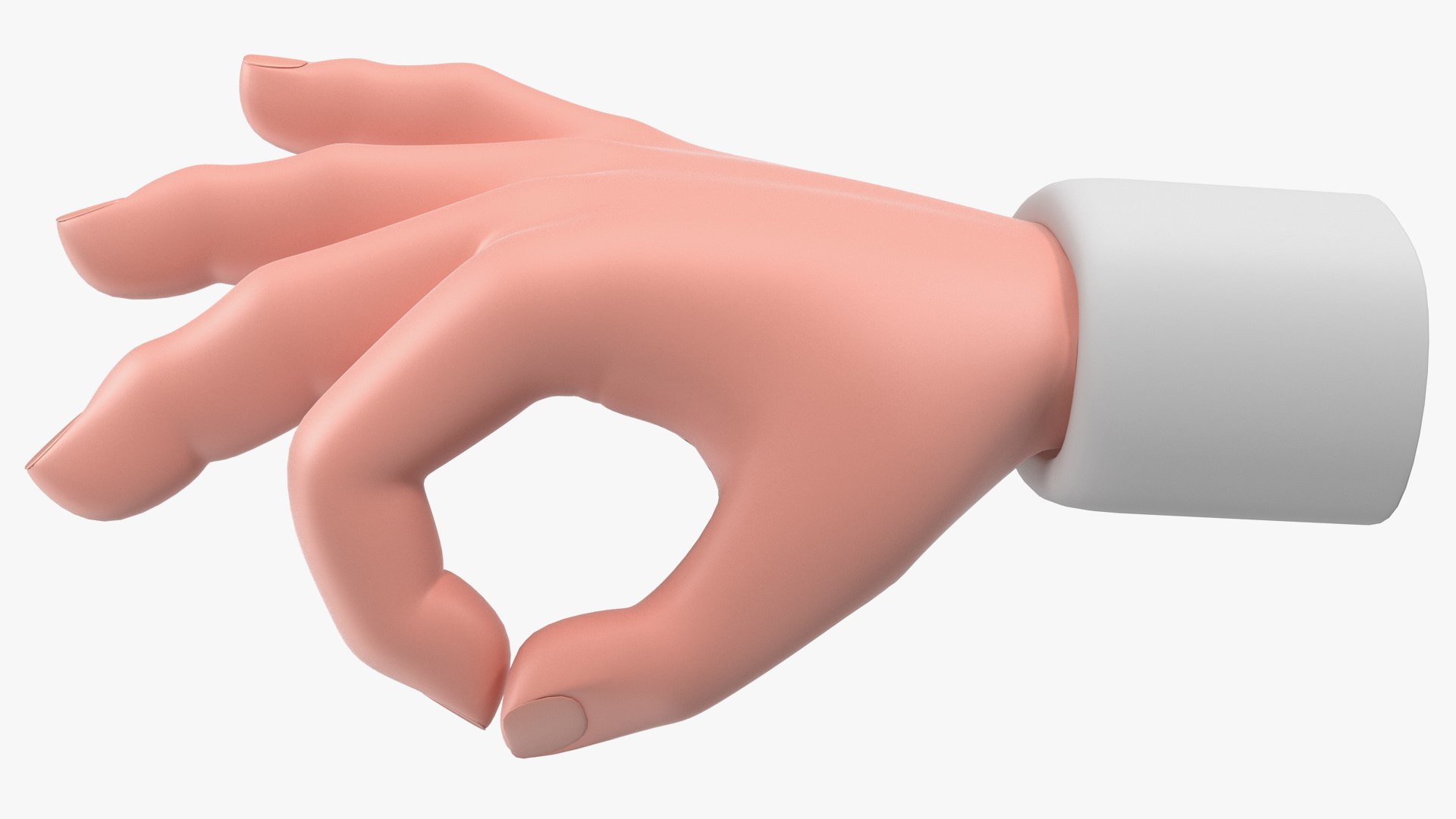 3D Cartoon Man Okay Hand Model - TurboSquid 1516077