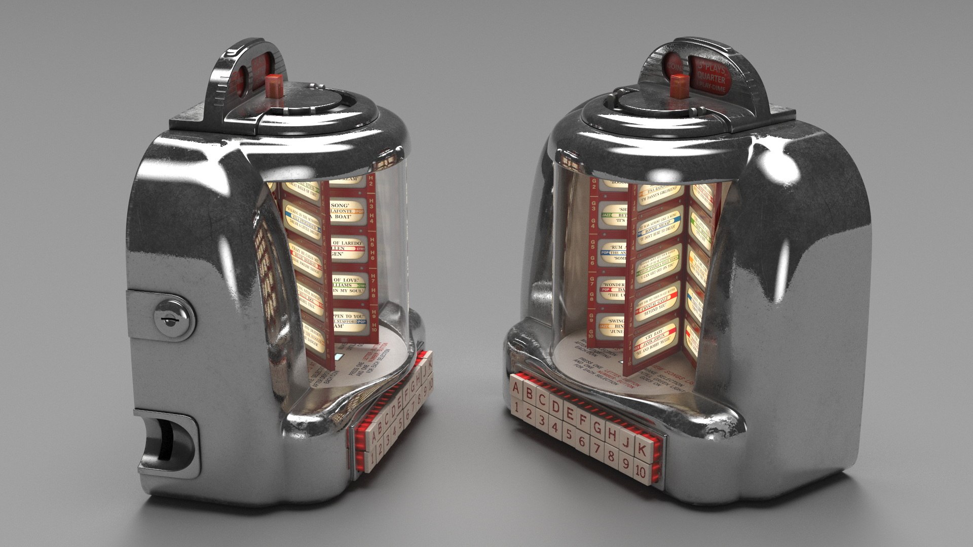 Retro Tabletop Jukebox 3D Model - TurboSquid 2350512