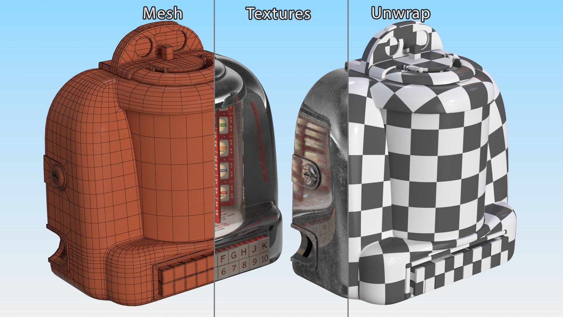 Retro Tabletop Jukebox 3D Model - TurboSquid 2350512