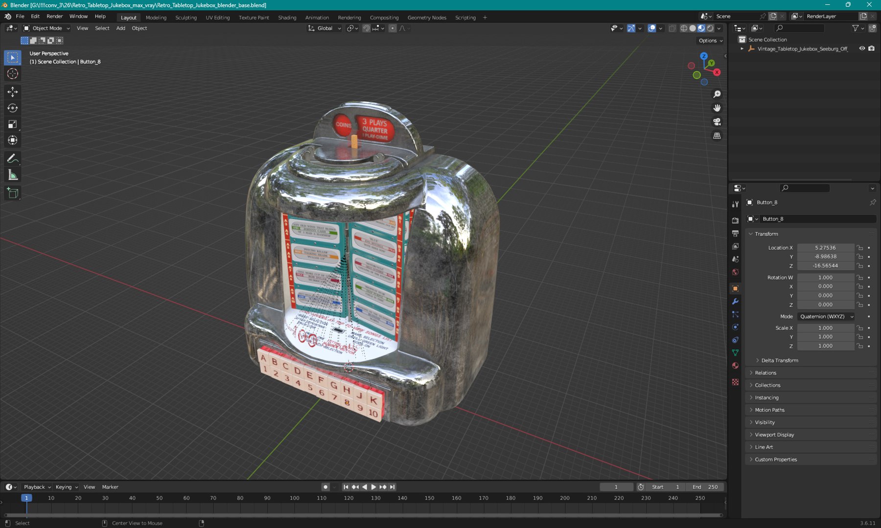 Retro Tabletop Jukebox 3D Model - TurboSquid 2350512