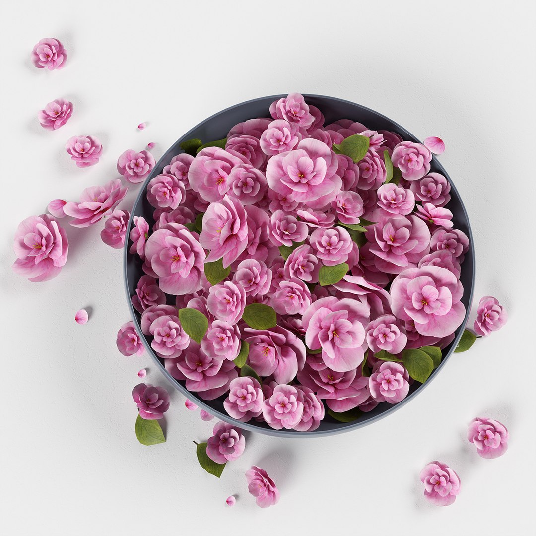 3d model platter flowers