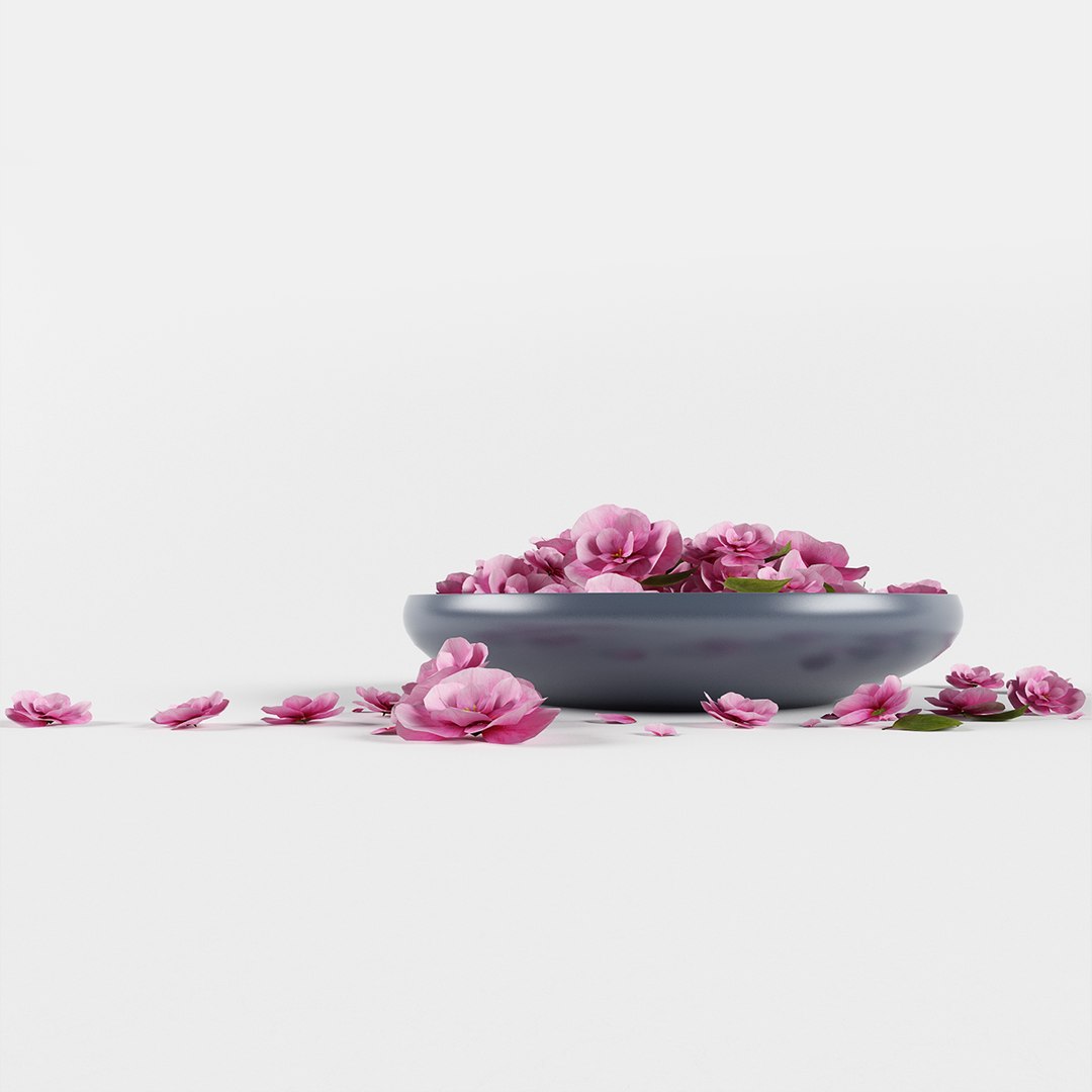 3d model platter flowers