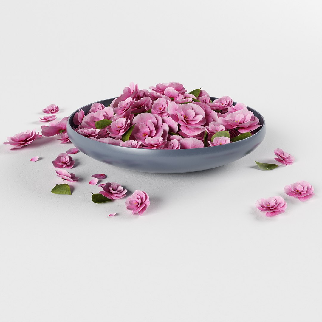 3d model platter flowers