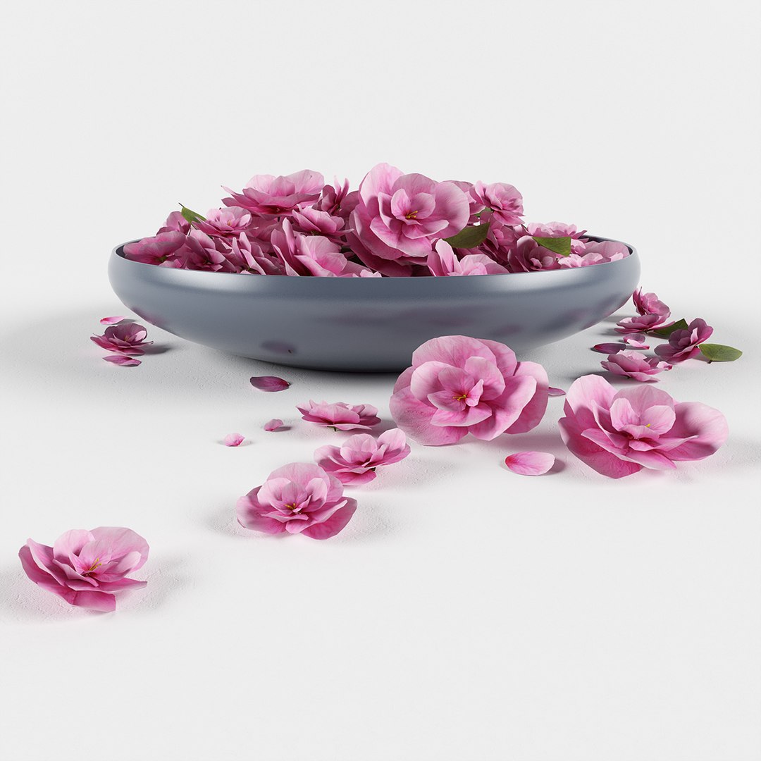 3d model platter flowers