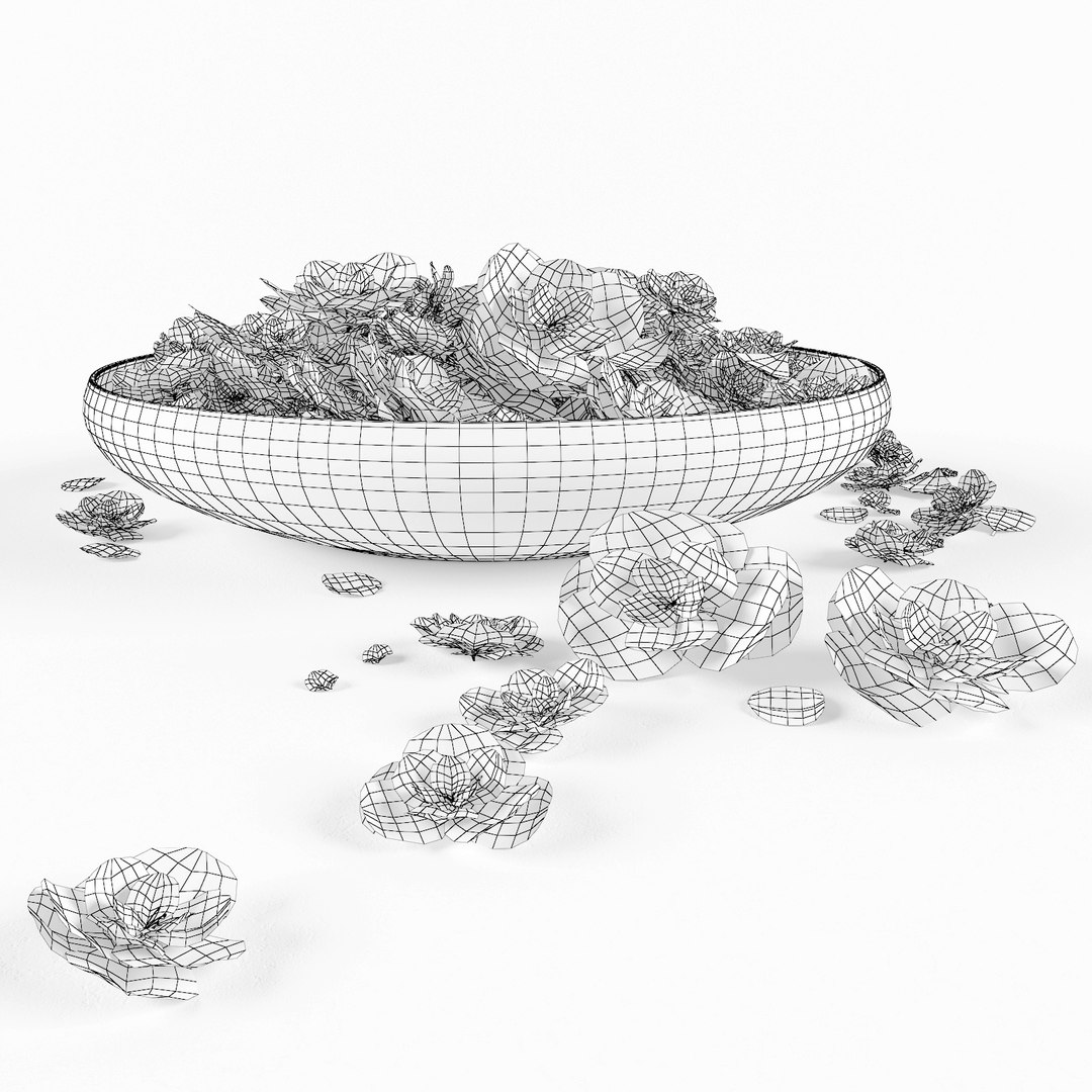 3d model platter flowers