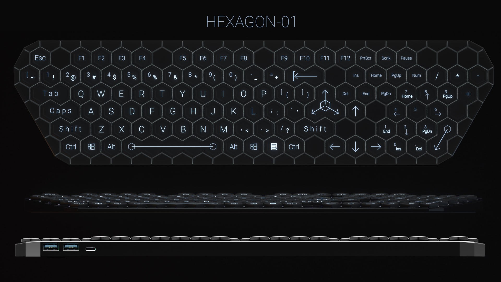 Hexagon Keyboard 3D Model - TurboSquid 1873563