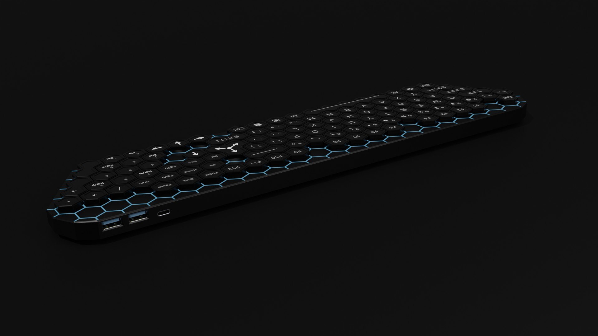 Hexagon Keyboard 3D Model - TurboSquid 1873563