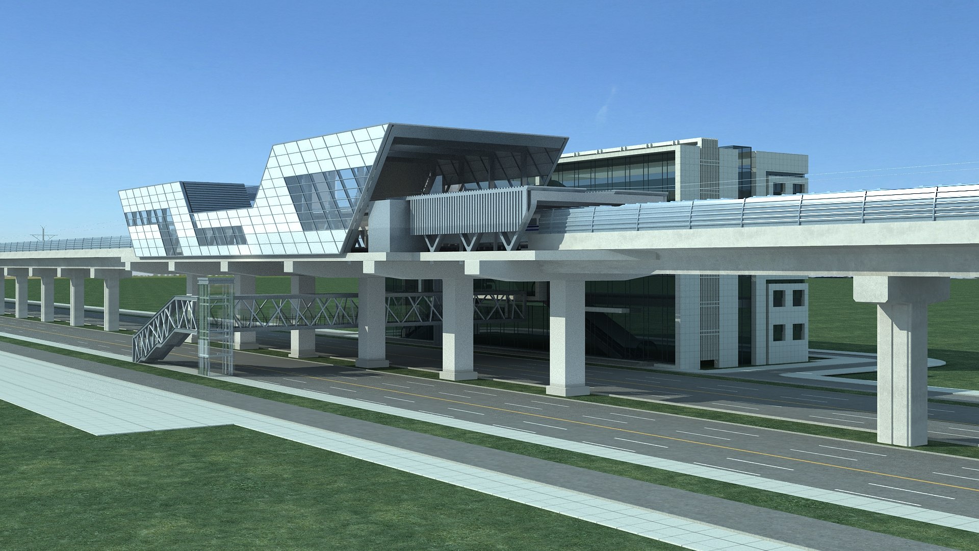 3D Model Light Rail Station Collection 03 - TurboSquid 2062536