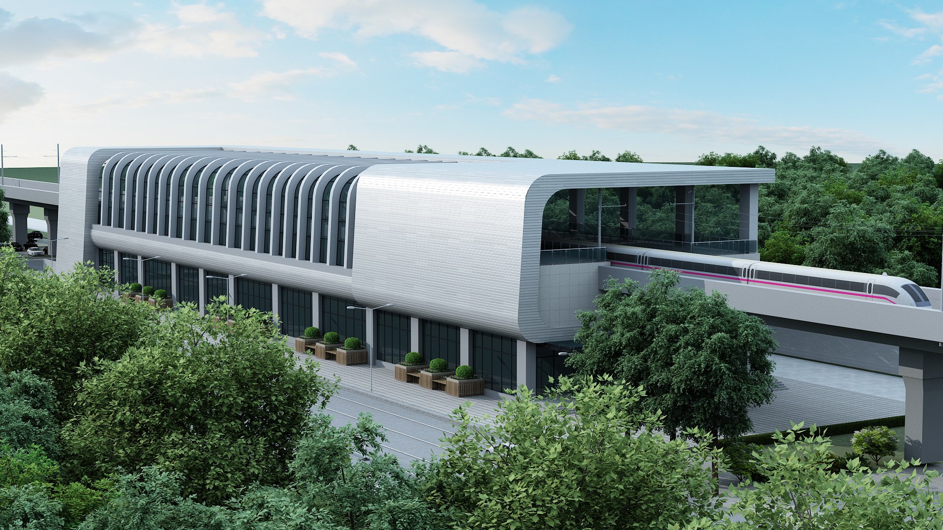 3D Model Light Rail Station Collection 03 - TurboSquid 2062536