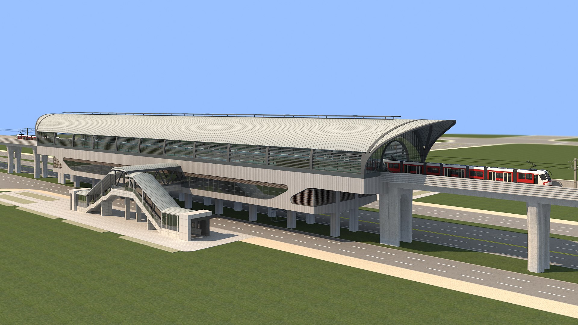 3D Model Light Rail Station Collection 03 - TurboSquid 2062536