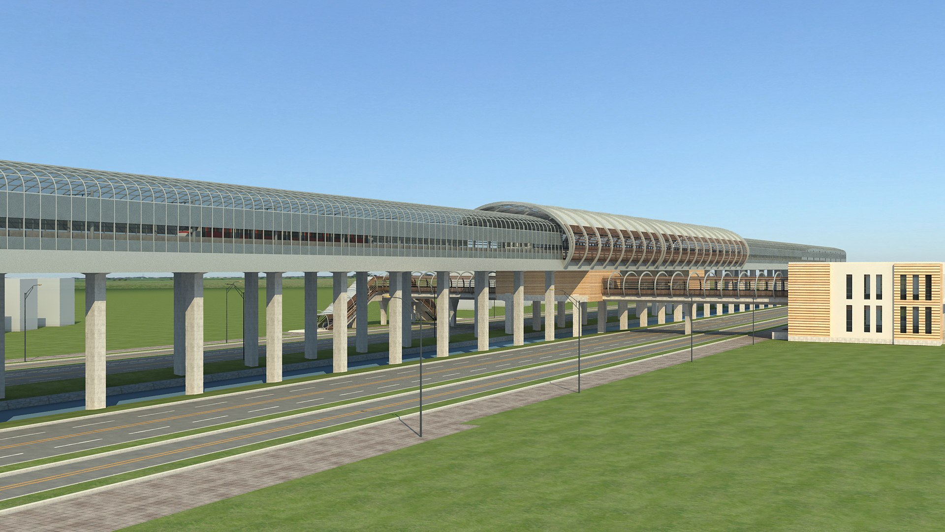 3D Model Light Rail Station Collection 03 - TurboSquid 2062536