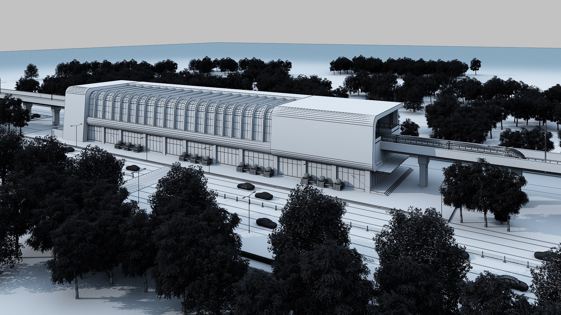 3D Model Light Rail Station Collection 03 - TurboSquid 2062536