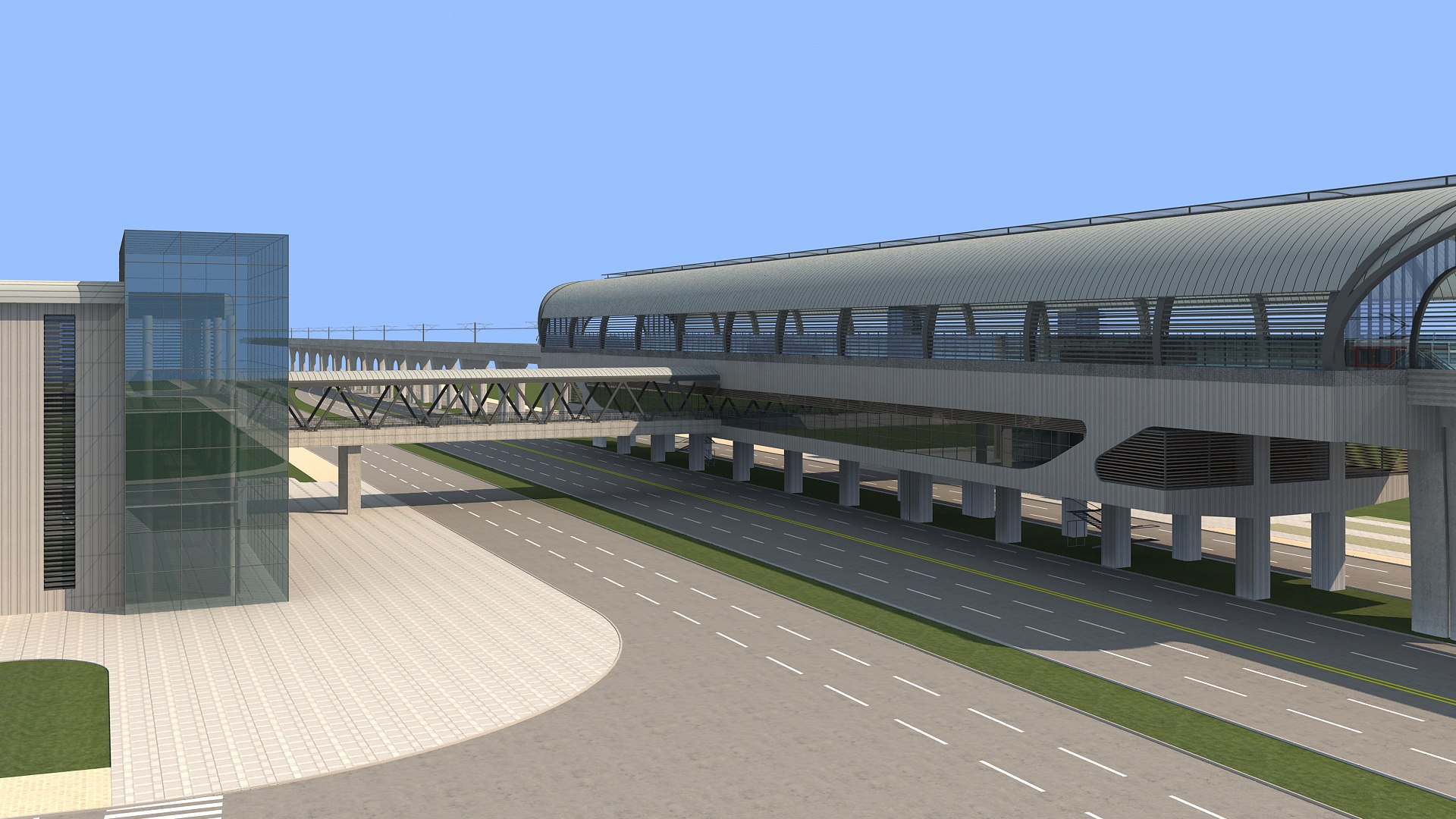 3D Model Light Rail Station Collection 03 - TurboSquid 2062536