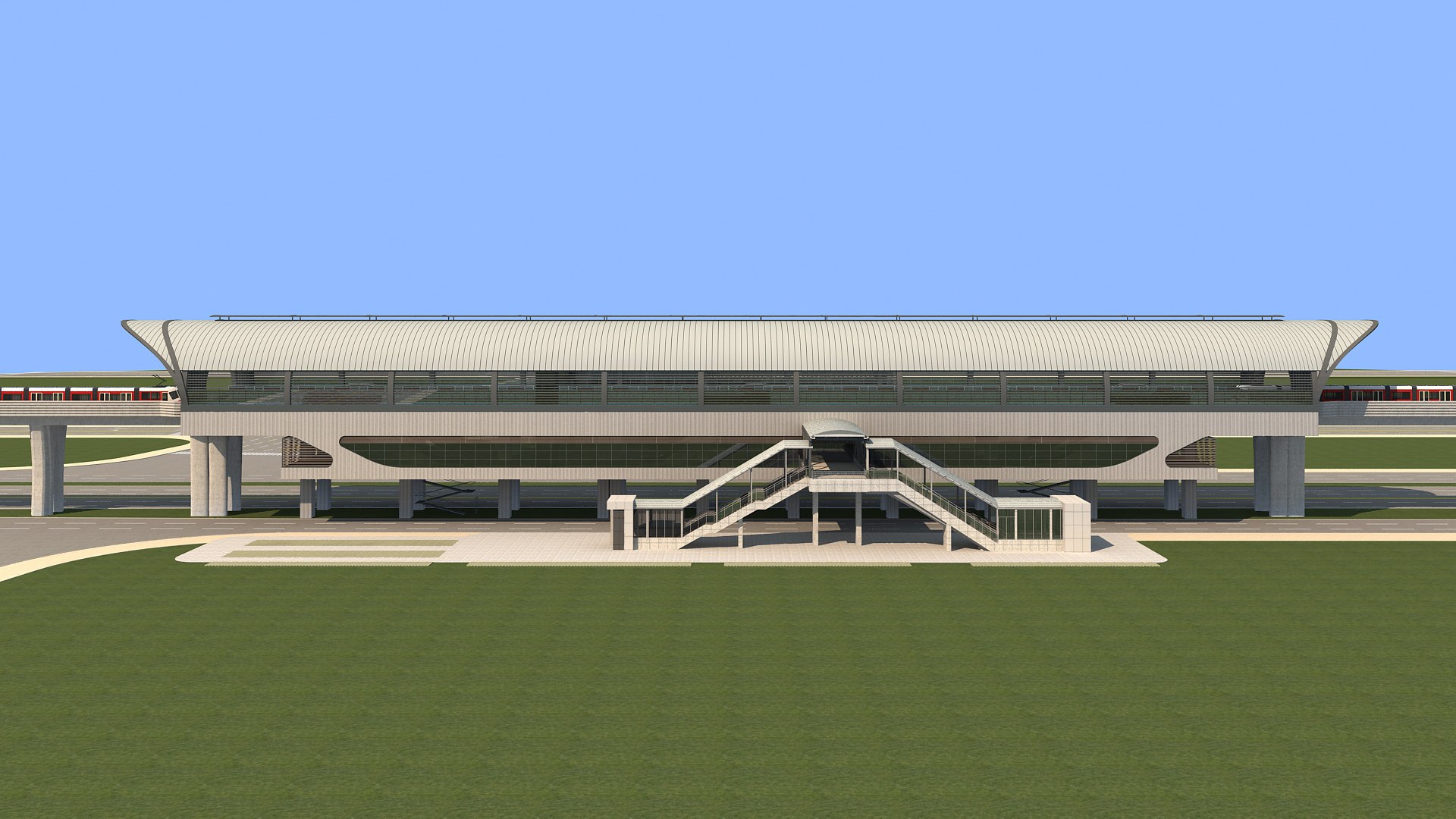 3D Model Light Rail Station Collection 03 - TurboSquid 2062536