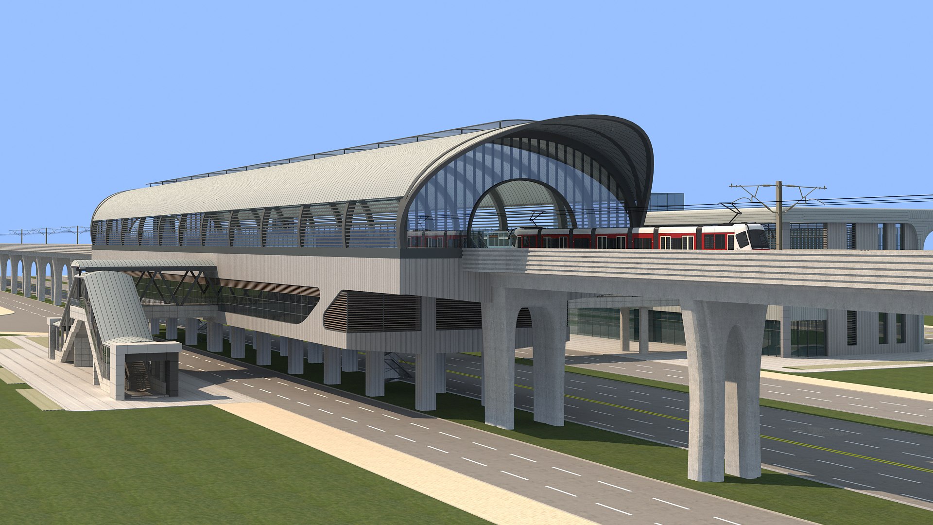 3D Model Light Rail Station Collection 03 - TurboSquid 2062536