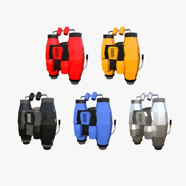 modelo 3d 05 Colección Jetpack Low Poly A - Diseño de personajes de ...