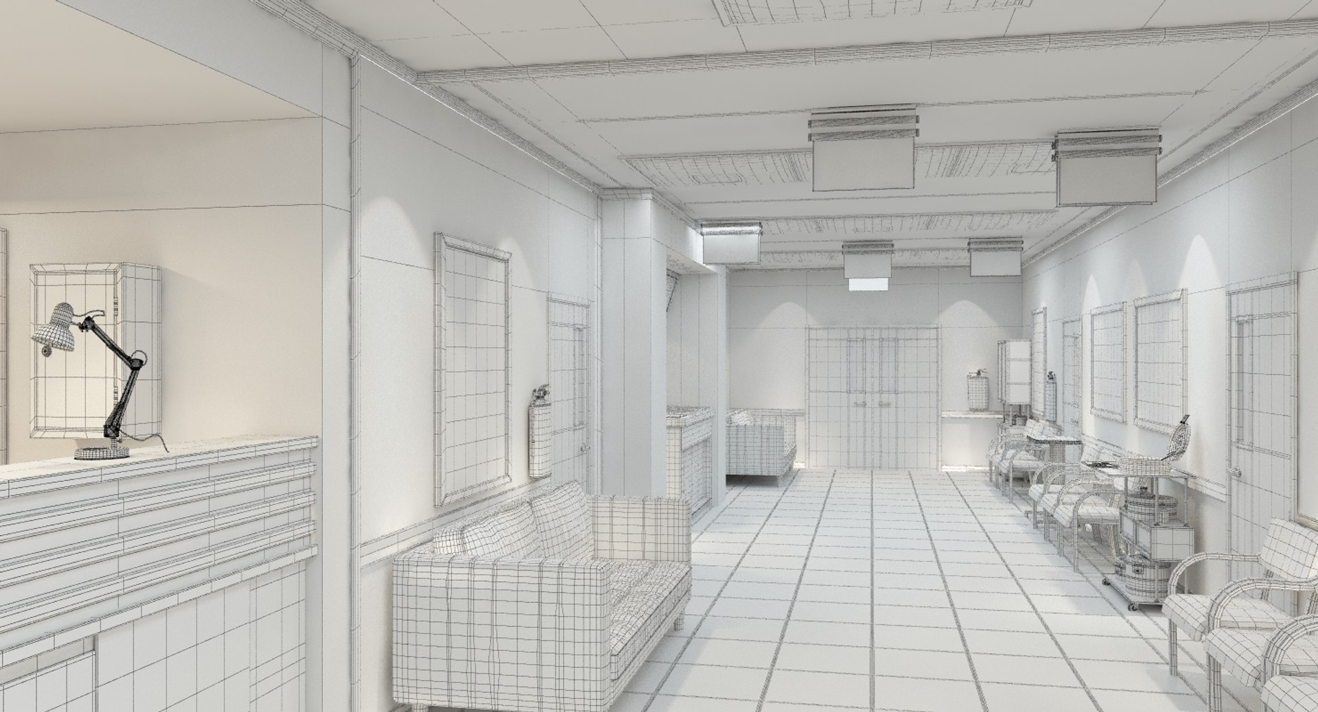 Hospital Hallway 3D Model - TurboSquid 1363894