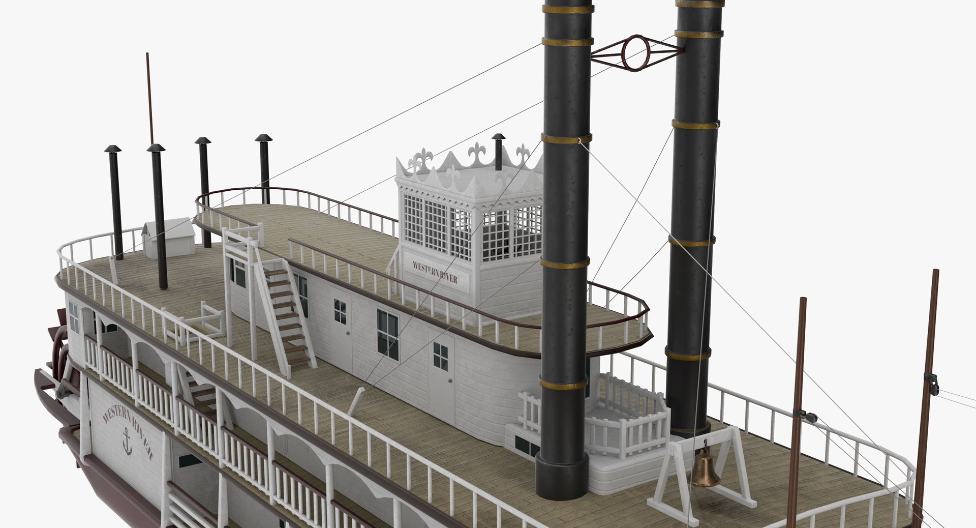 3D Model Western River Steamboat - TurboSquid 2255160