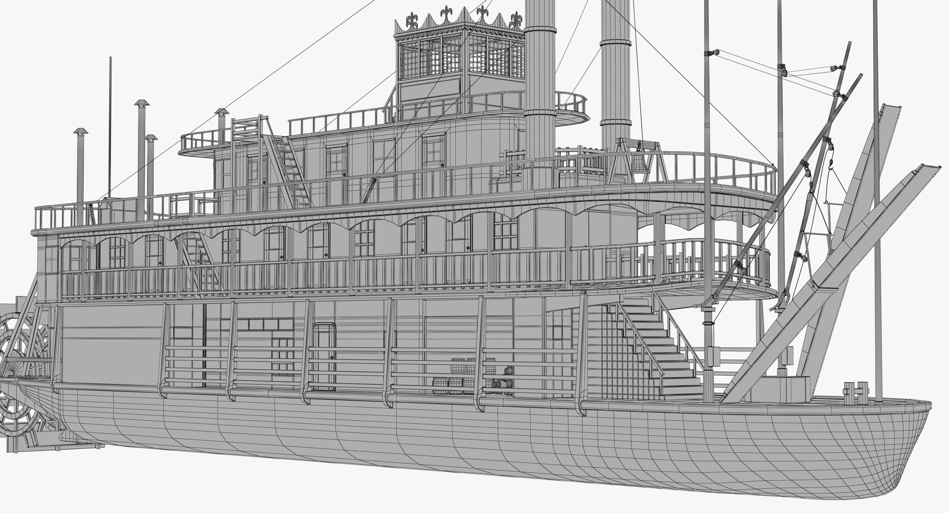 3D Model Western River Steamboat - TurboSquid 2255160