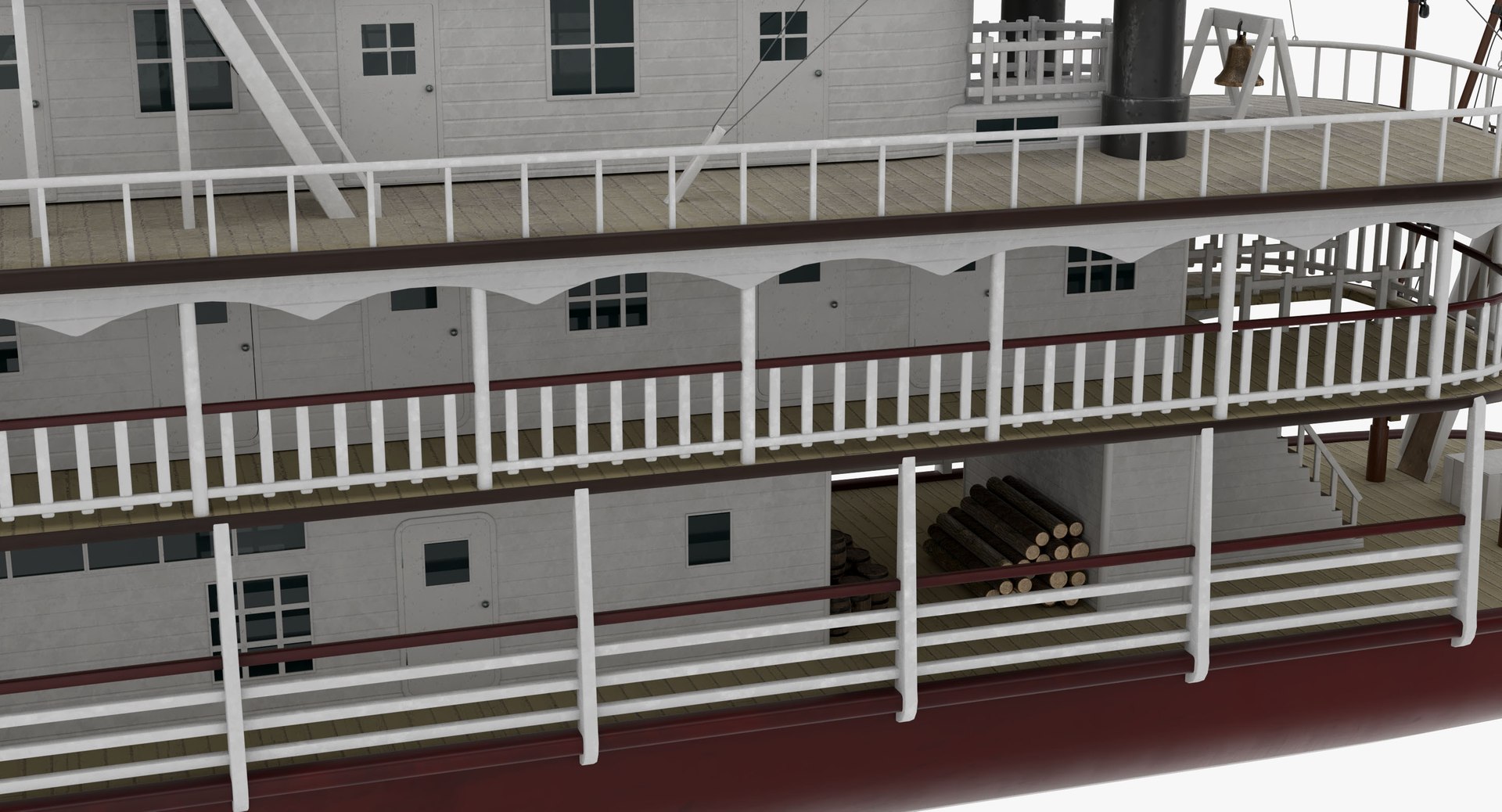 3D Model Western River Steamboat - TurboSquid 2255160