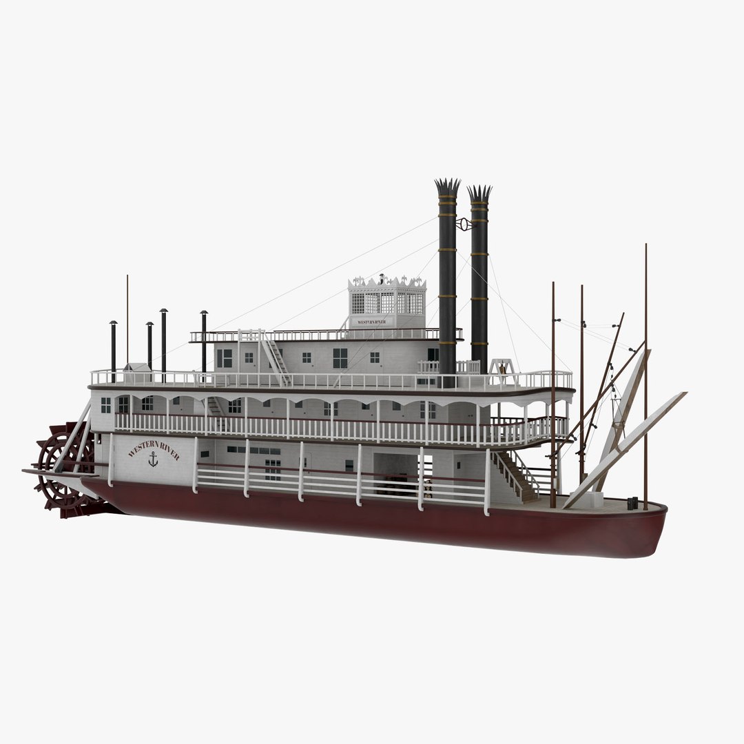 3D Model Western River Steamboat - TurboSquid 2255160