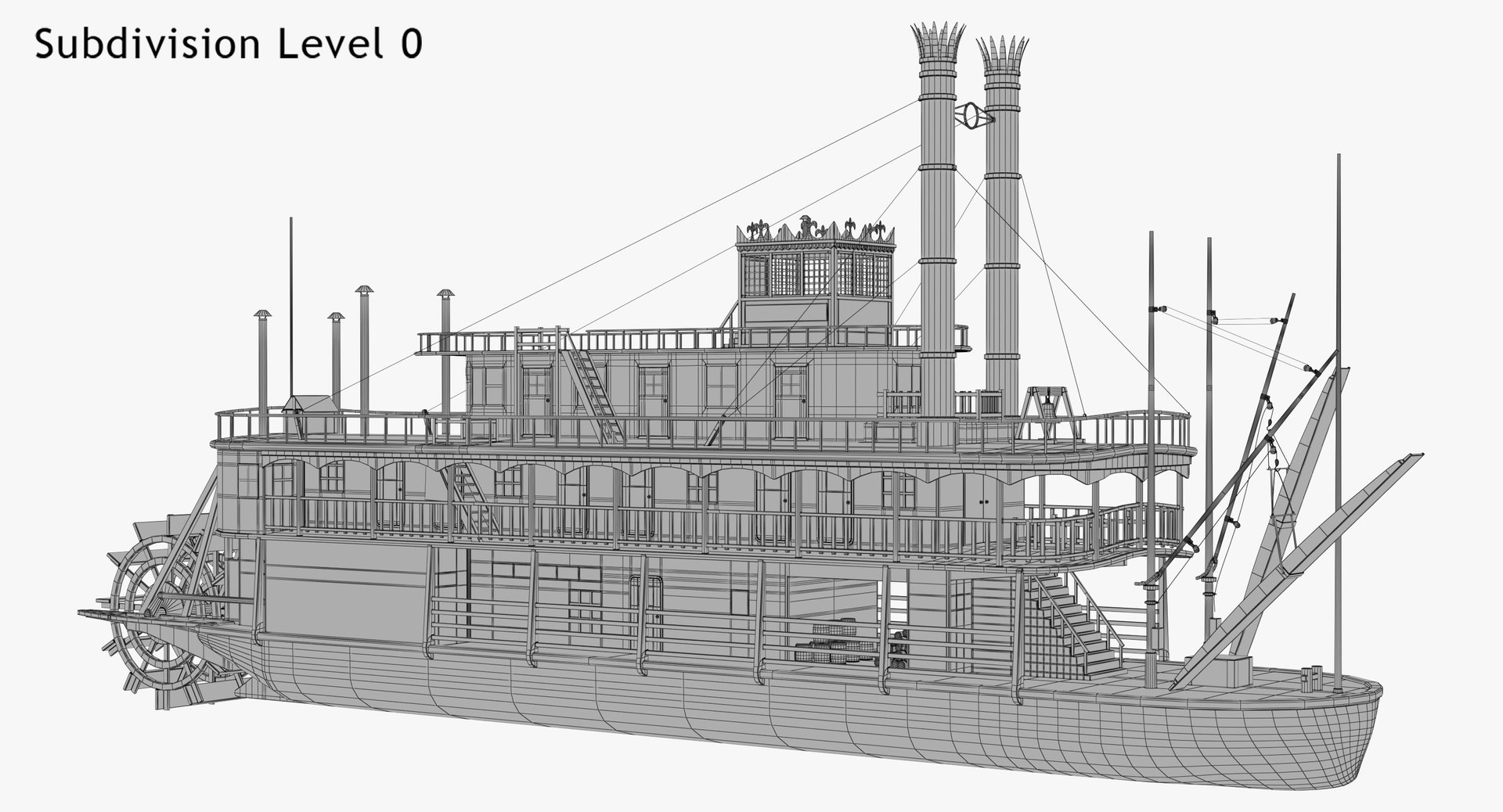3D Model Western River Steamboat - TurboSquid 2255160