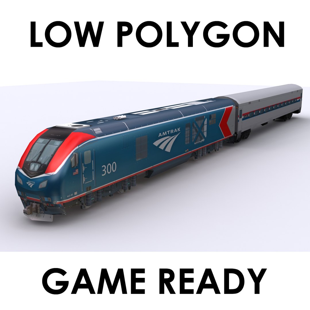 3D Amtrak ALC 42 Locomotive with LHB Carriage model - TurboSquid 1826767