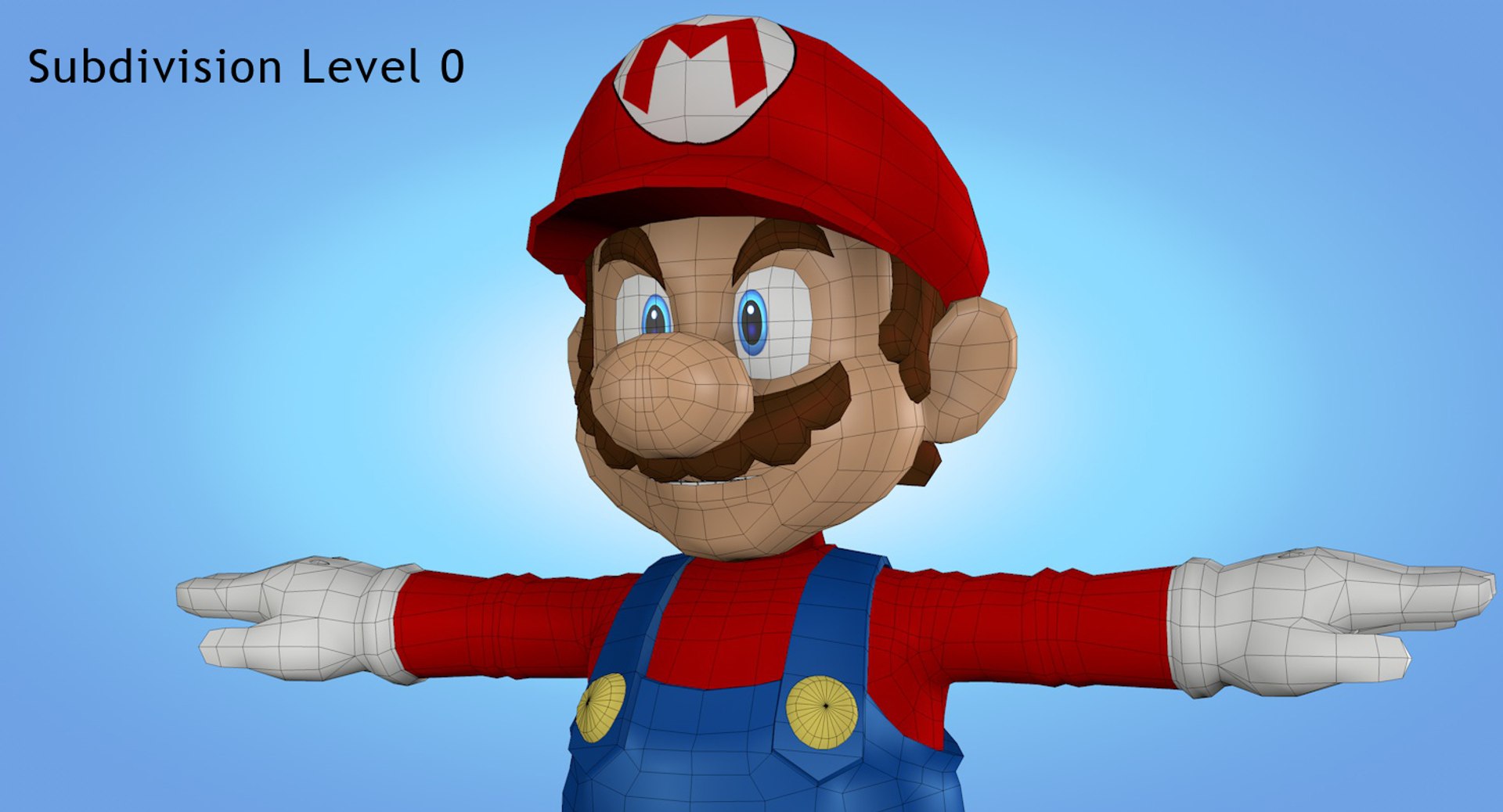 Mario Cartoon Character 3d 3ds