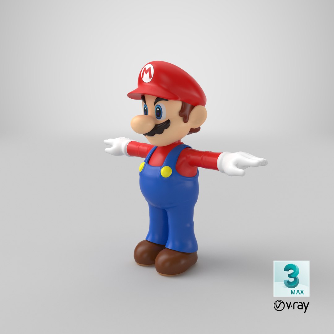 mario cartoon character 3d 3ds