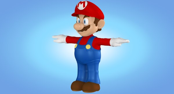 mario cartoon character 3d 3ds
