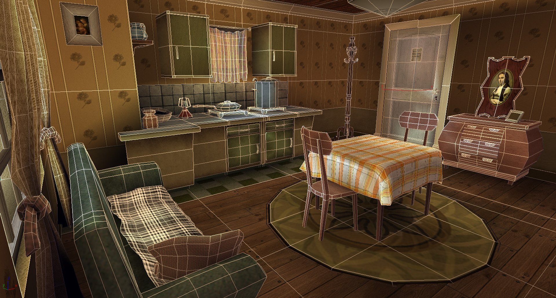 3d Interior Cartoon Stylized Model