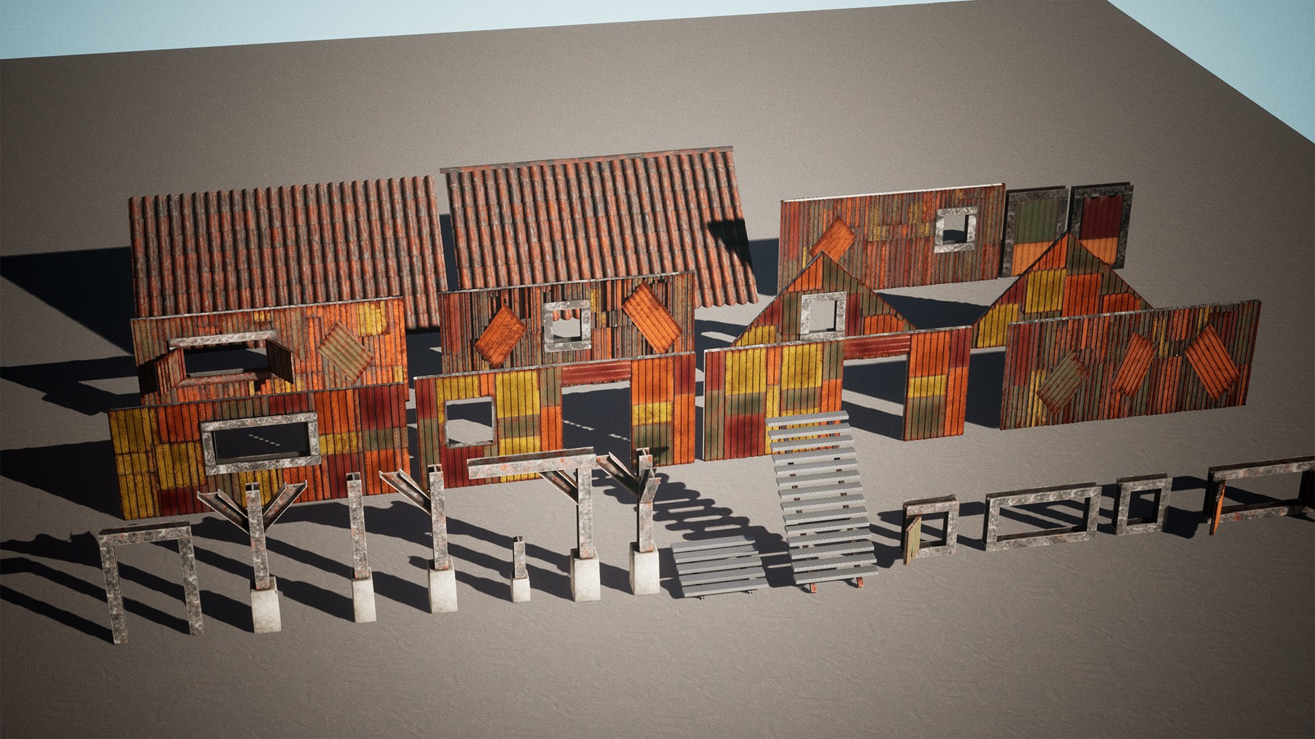 Modular Iron House 27 Assets 3D Model - TurboSquid 2109677