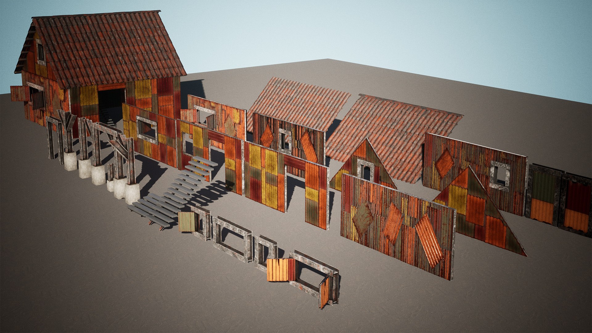 Modular Iron House 27 Assets 3D Model - TurboSquid 2109677