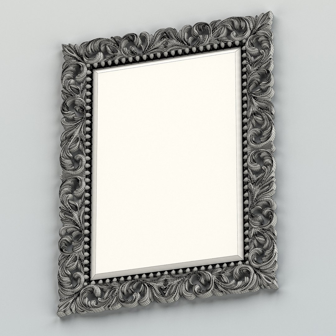 Carved Rectangle Mirror Frame 3d Model