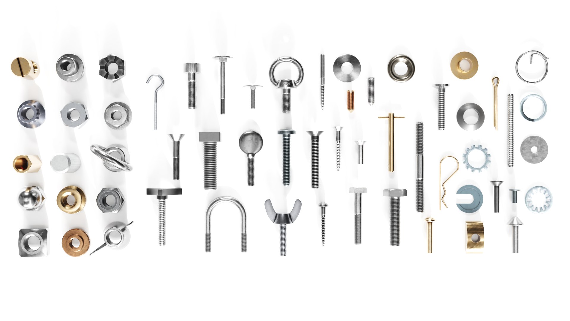 3D Large collection of fasteners model - TurboSquid 1856649
