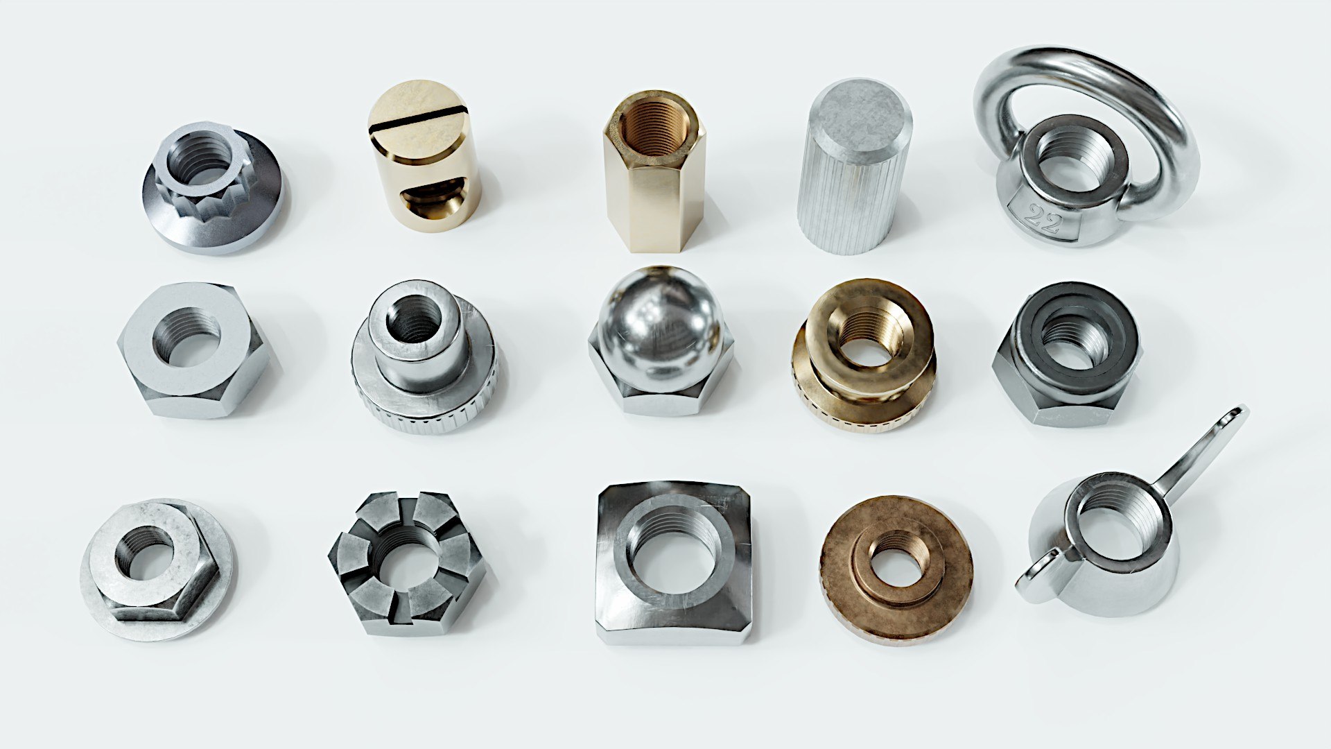 3D Large collection of fasteners model - TurboSquid 1856649